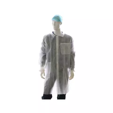 Wegwerp Labjas Wit - Met Druknopen - Maat Xl | Supplimax